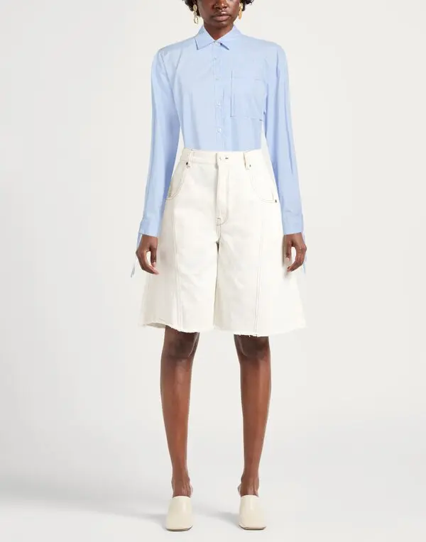 KAOS Poplin Shirt With Fringes - Blue