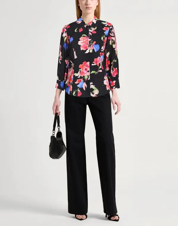 KAOS Floral Print Woven Shirt - Black