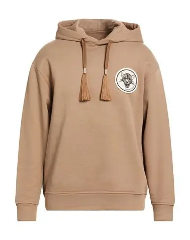 Emporio Armani Cotton Fleece Embroidered Hoodie - Camel