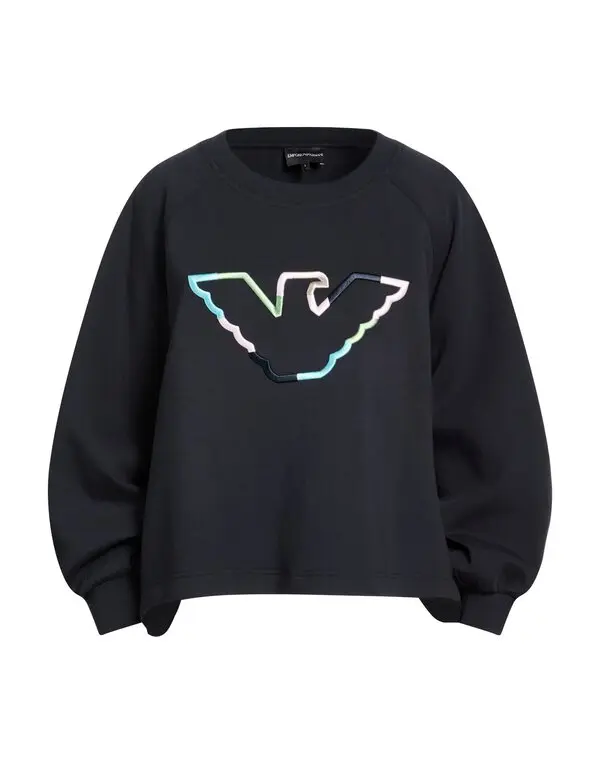 Emporio Armani Cotton-blend Jersey Sweatshirt With Appliqués