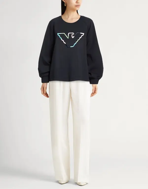 Emporio Armani Cotton-blend Jersey Sweatshirt With Appliqués