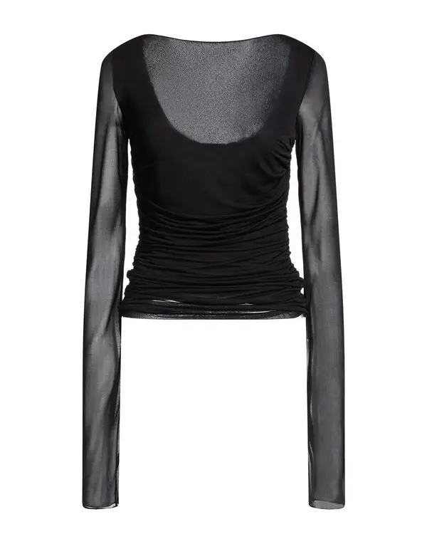 Emporio Armani Crepe And Jersey Top - Black