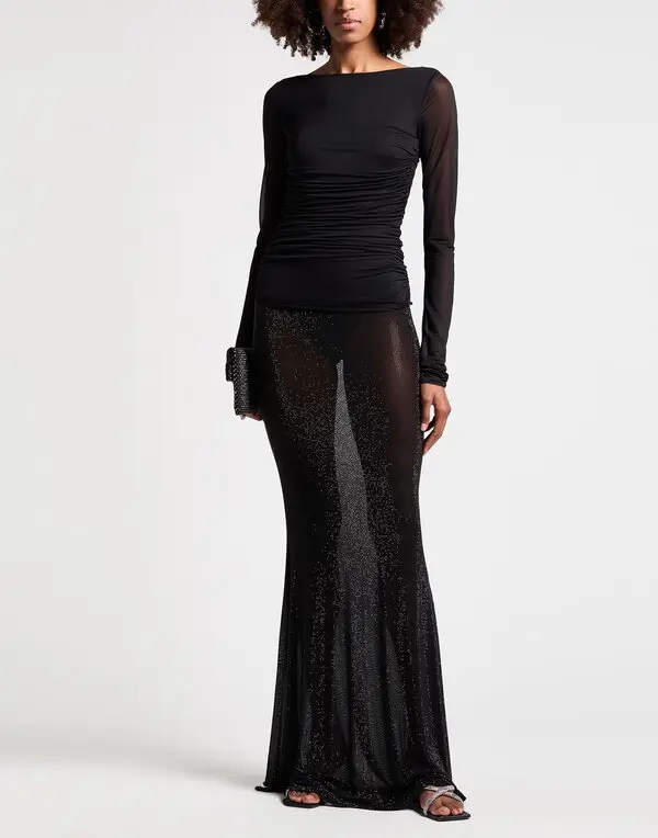Emporio Armani Crepe And Jersey Top - Black