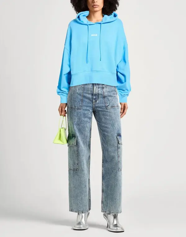 MSGM Cotton French Terry Sweatshirt - Blue
