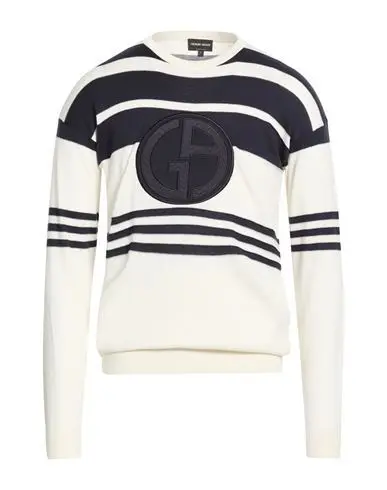 Giorgio Armani Striped Cotton-cashmere Sweater - Off White