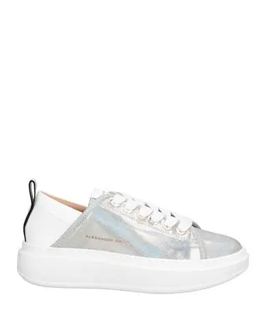 ALEXANDER SMITH Iridescent Glittered Low-top Sneakers - Silver