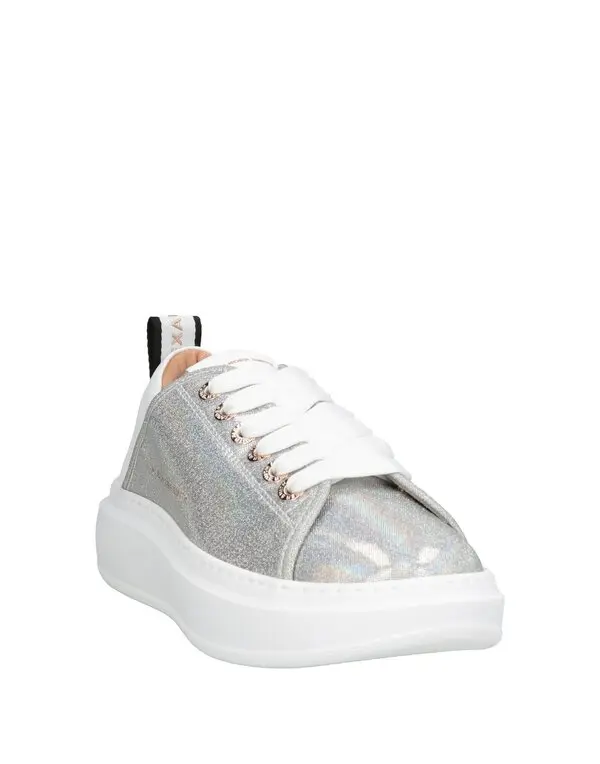 ALEXANDER SMITH Iridescent Glittered Low-top Sneakers - Silver