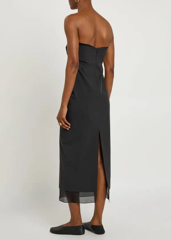 Voranida Tylyn Strapless Cotton-poplin Midi Dress - Black