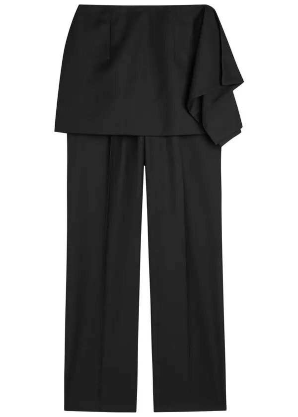 VORANIDA Cosette Layered-effect Wool-blend Trousers