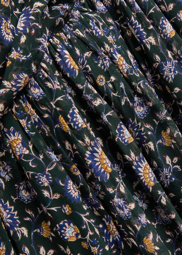 Veronica Beard Floral-print Silk Maxi Dress - Dark Green