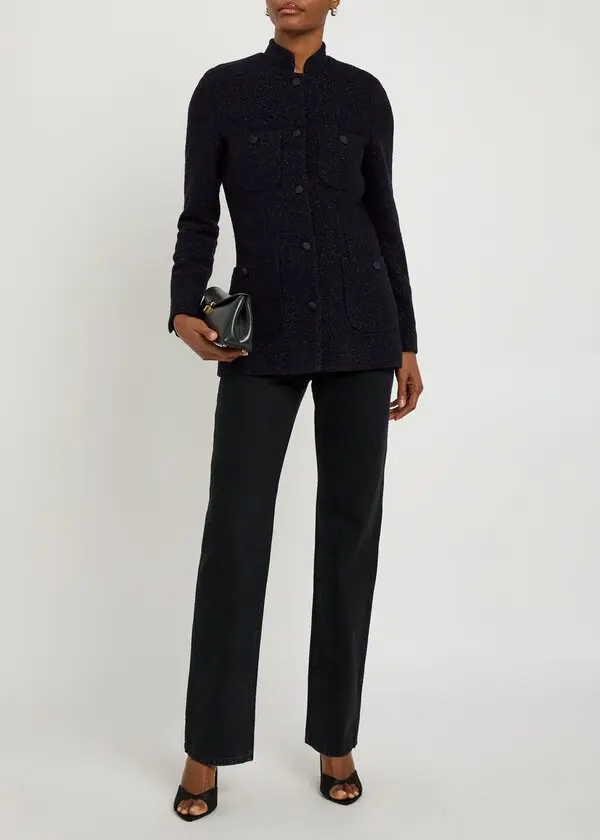 LIBEROWE Metallic Tweed Jacket - Navy