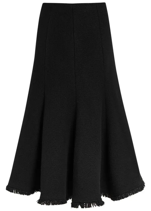 Gabriela Hearst Wool And Cashmere-blend Midi Skirt - Black