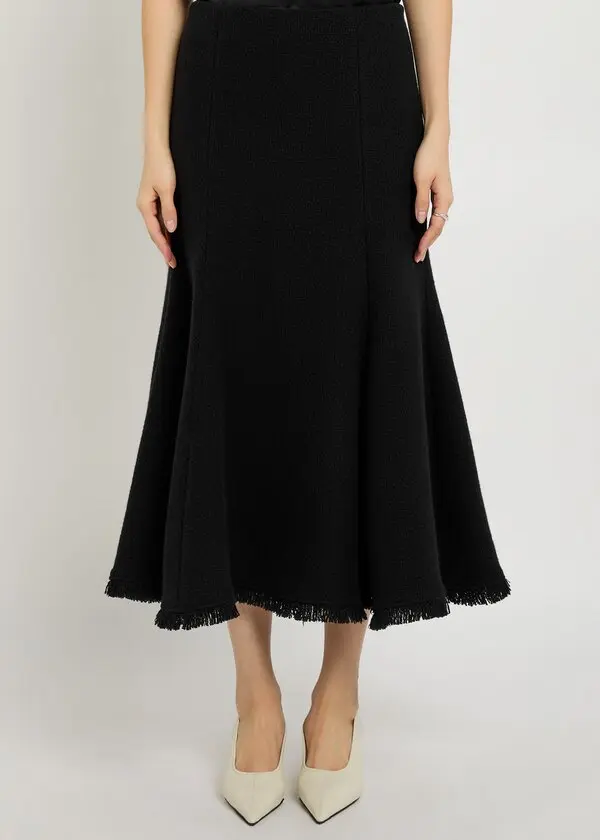 Gabriela Hearst Wool And Cashmere-blend Midi Skirt - Black