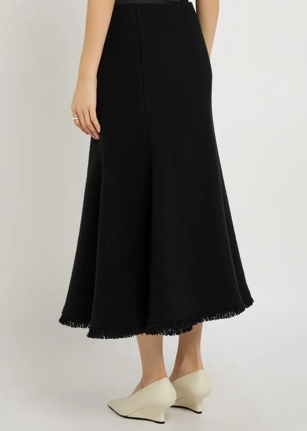Gabriela Hearst Wool And Cashmere-blend Midi Skirt - Black
