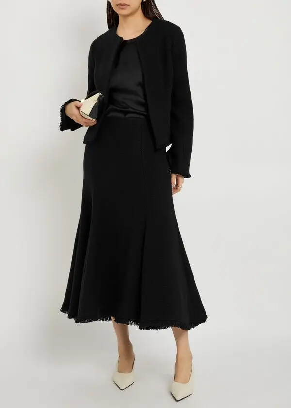Gabriela Hearst Wool And Cashmere-blend Midi Skirt - Black