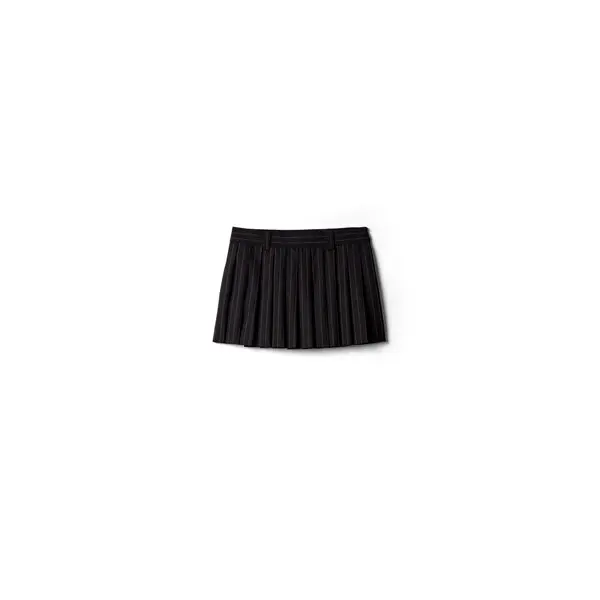Miu Miu Pinstriped Pleated Miniskirt - Navy
