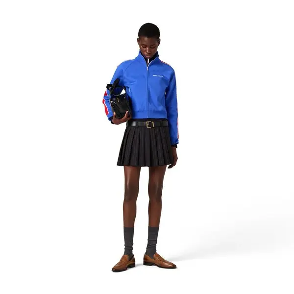 Miu Miu Pinstriped Pleated Miniskirt - Navy
