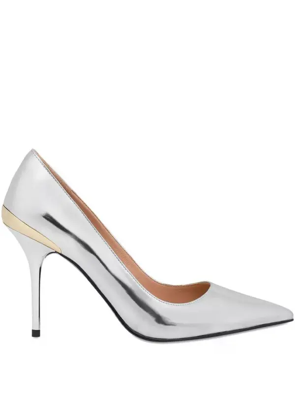 Moschino Pointed Heel Pumps - Silver