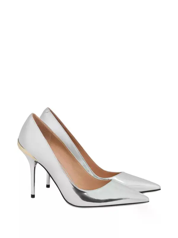 Moschino Pointed Heel Pumps - Silver