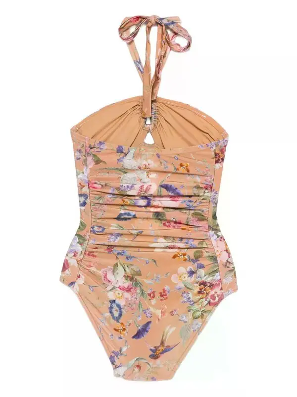 Zimmermann Floral Print One Piece Swimsuit - Brown