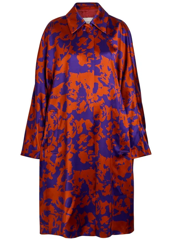 Dries Van Noten Printed Satin Coat