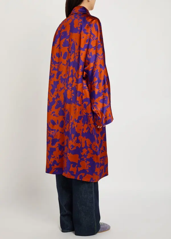 Dries Van Noten Printed Satin Coat