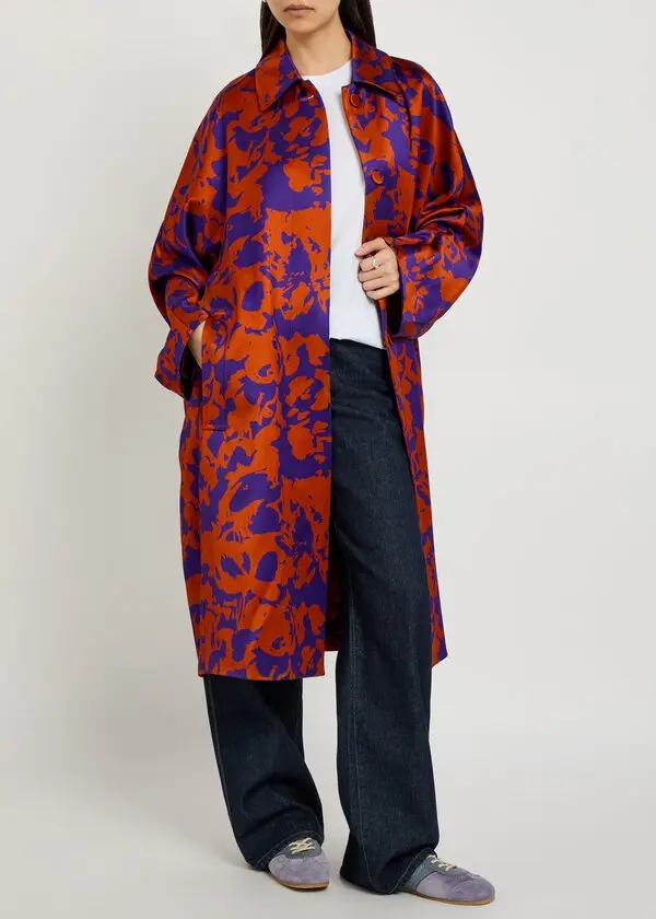 Dries Van Noten Printed Satin Coat