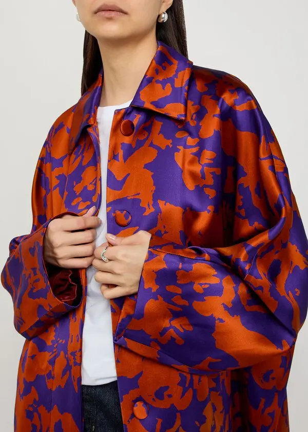Dries Van Noten Printed Satin Coat