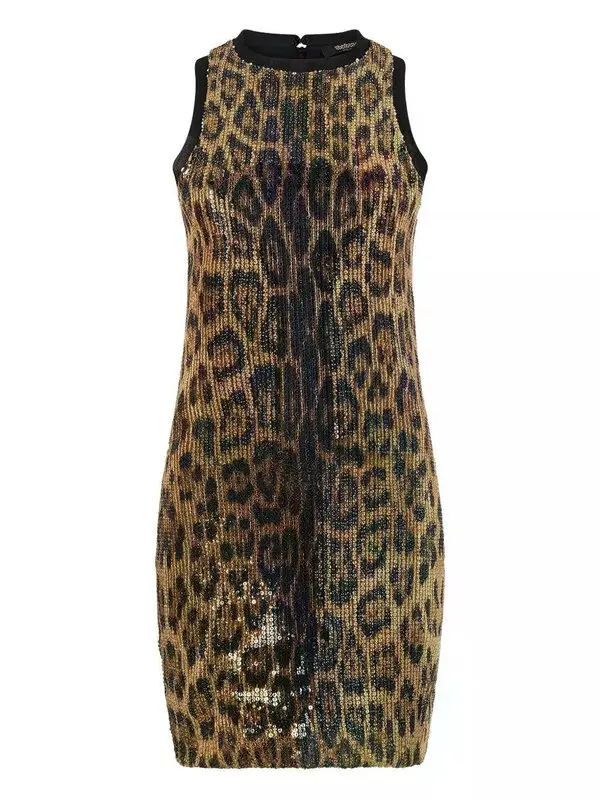 Roberto Cavalli Sequined Leopard Mini Dress