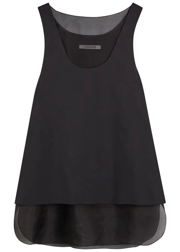 VORANIDA Kaia Layered Cotton-poplin Top