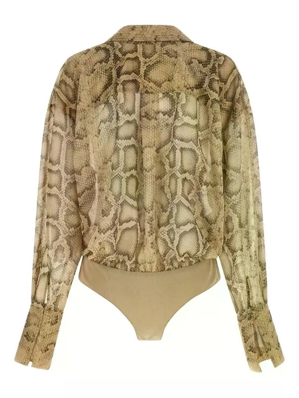 Andamane Paloma Python-print Bodysuit
