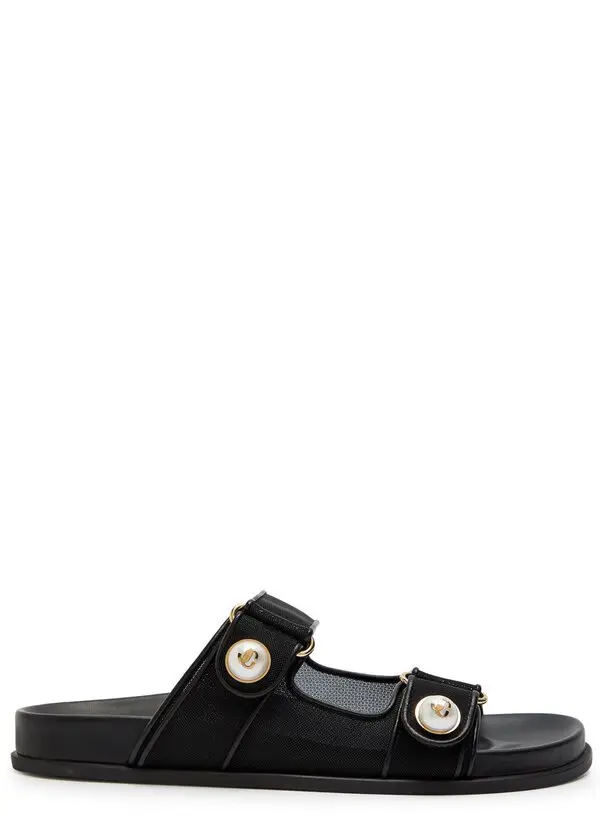JIMMY CHOO Fayence Mesh Sliders - Black
