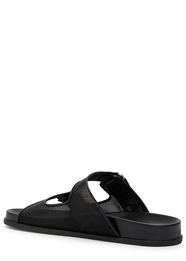 JIMMY CHOO Fayence Mesh Sliders - Black