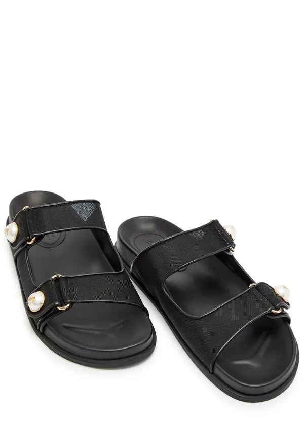JIMMY CHOO Fayence Mesh Sliders - Black