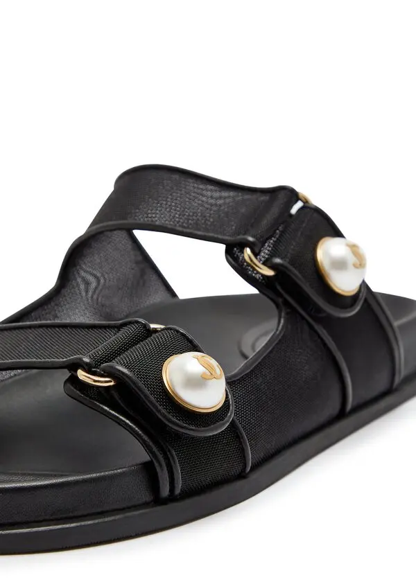 JIMMY CHOO Fayence Mesh Sliders - Black