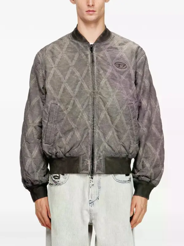 DIESEL® J-type Treat Bomber Jacket With Argyle Quilting