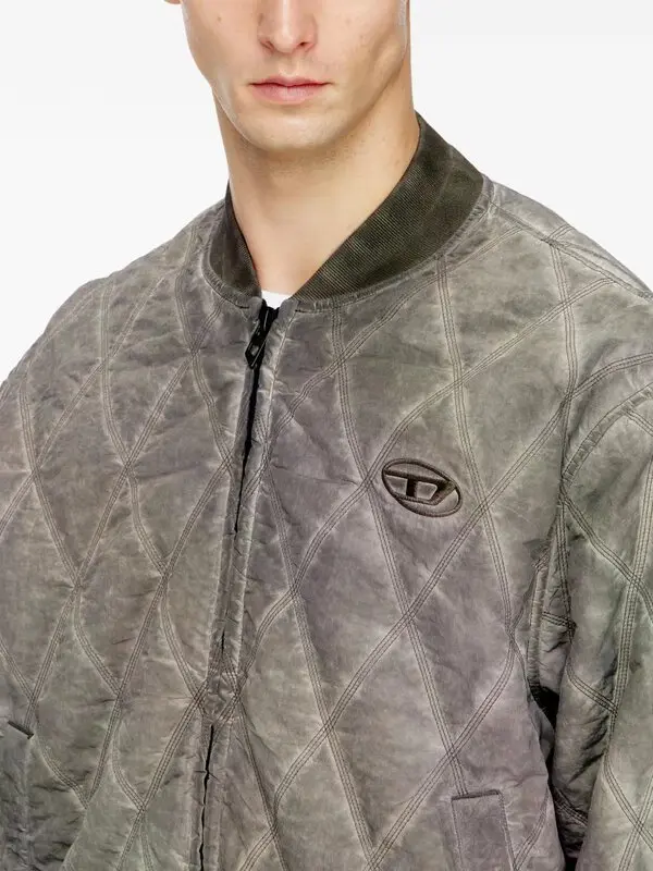 DIESEL® J-type Treat Bomber Jacket With Argyle Quilting