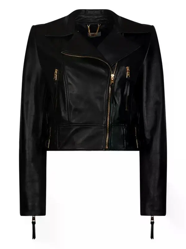 Elisabetta Franchi Leather Zip-detail Jacket