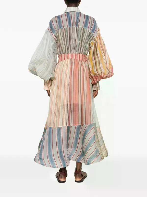 Zimmermann Rebellion Striped Midi Dress - Neutrals