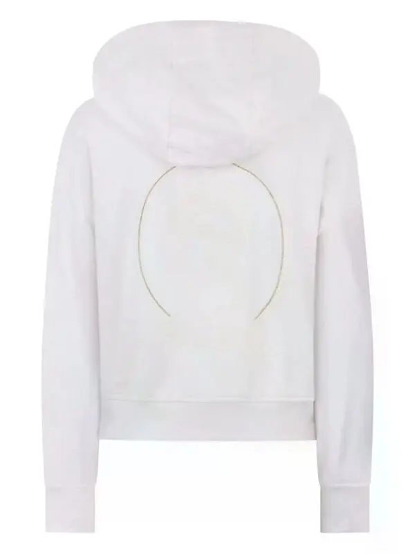 Peserico Zip-fastening Hoodie With Embellished Back