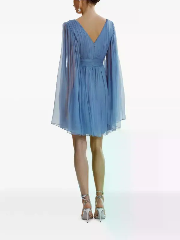 FRAMBOISE Palmer Cape-sleeve Silk Mini Dress