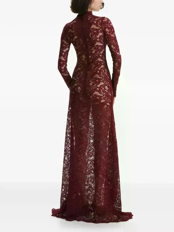 2310 STUDIO Long-sleeves Lace Maxi Dress