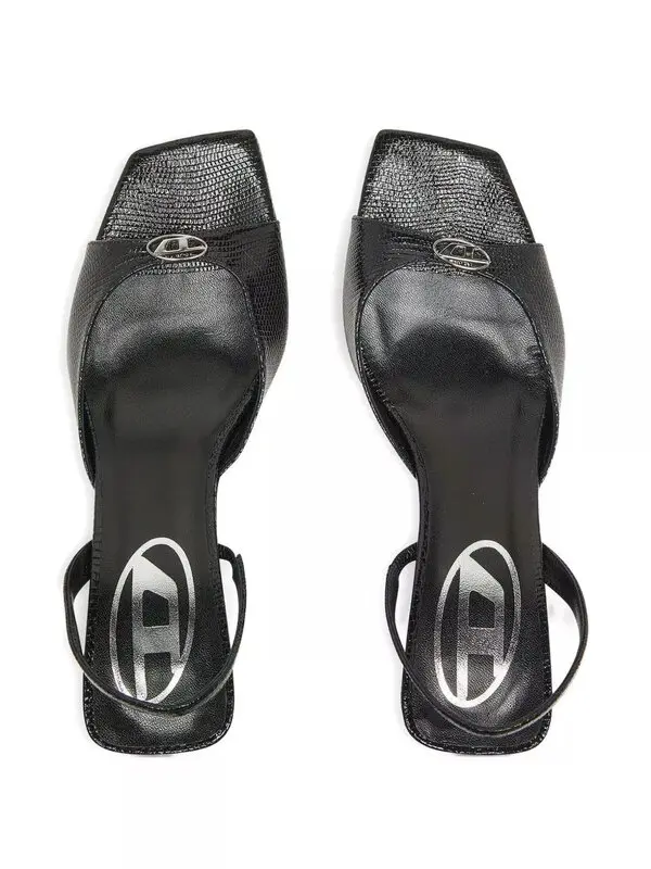 DIESEL® D-amber Lizard Effect Slingback Sandals