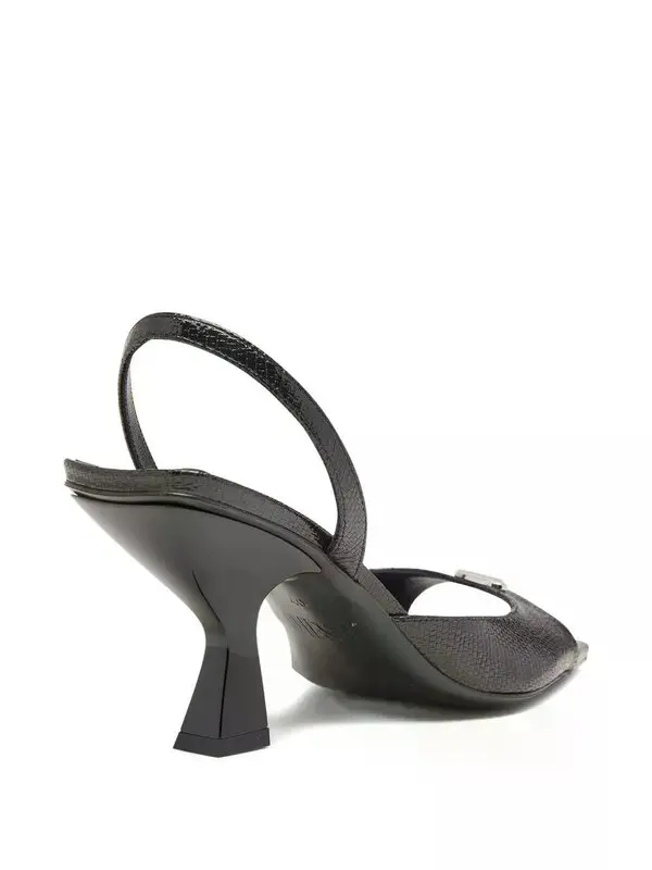 DIESEL® D-amber Lizard Effect Slingback Sandals