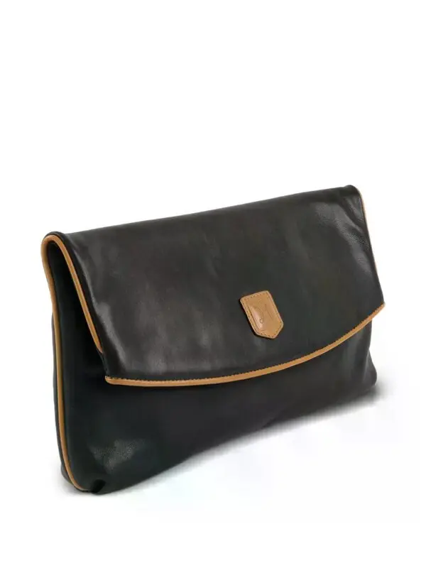 Celine 1990s Triomphe Leather Clutch