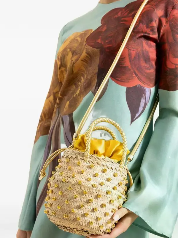LE NINE Crystal-embellished Bucket Bag