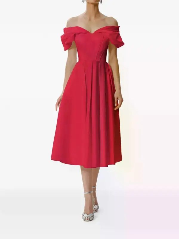 FRAMBOISE Glamo Off-shoulder Midi Dress