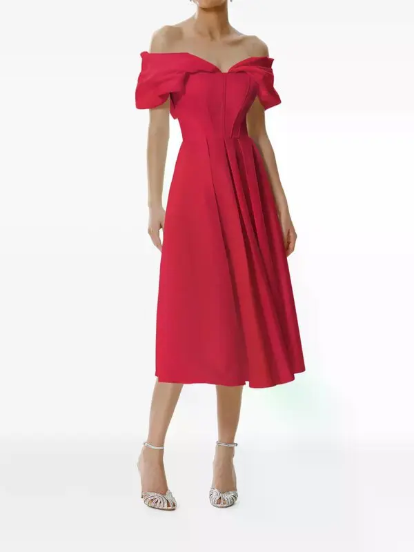 FRAMBOISE Glamo Off-shoulder Midi Dress