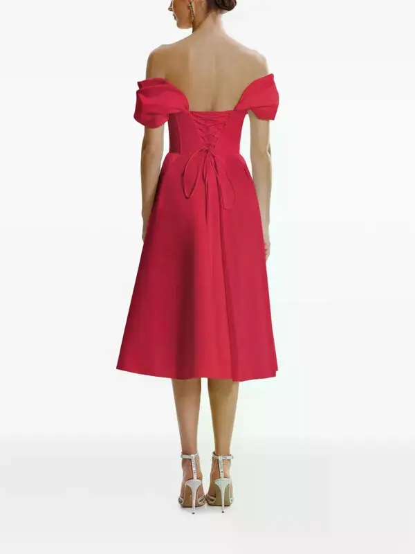 FRAMBOISE Glamo Off-shoulder Midi Dress