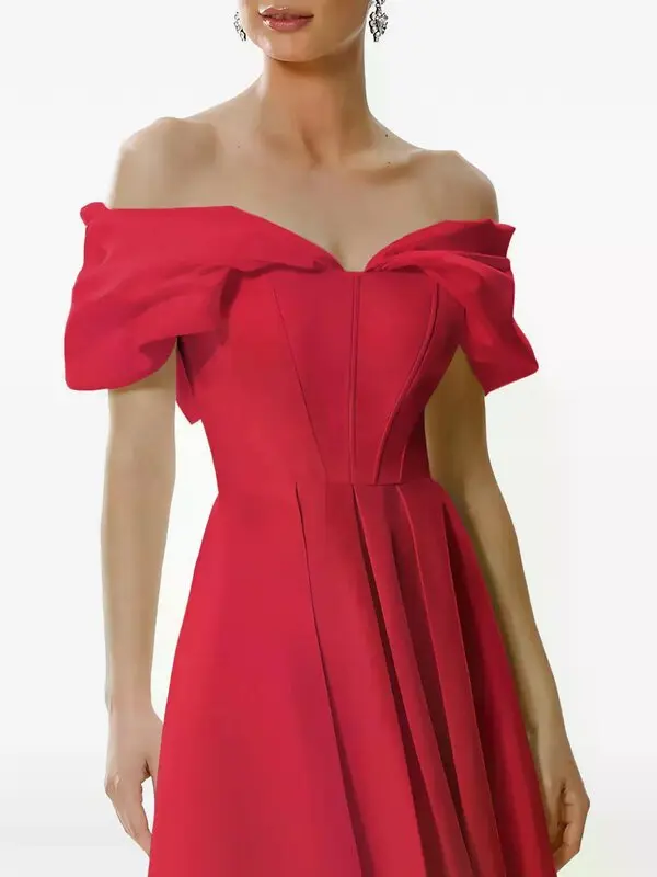 FRAMBOISE Glamo Off-shoulder Midi Dress